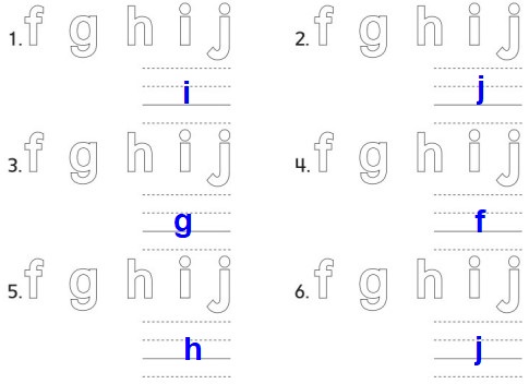 سبورة - (Worksheet 2: f g h i j (Phonics Practice